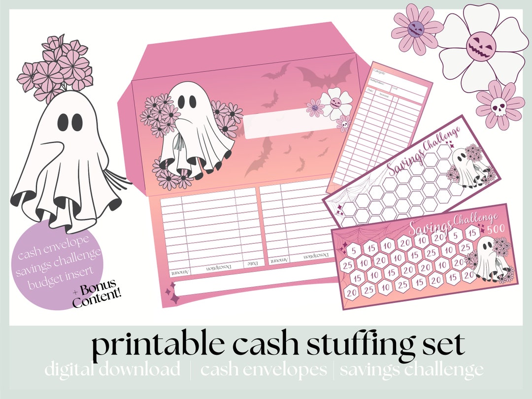 Printable Cash Stuffing Bundle | Halloween Savings Challenges and ...