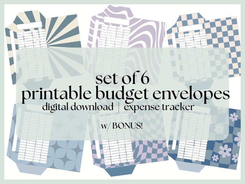 Printable Cash Budget Envelopes, Set of 6 Bonus Material, Cash Stuffing ...
