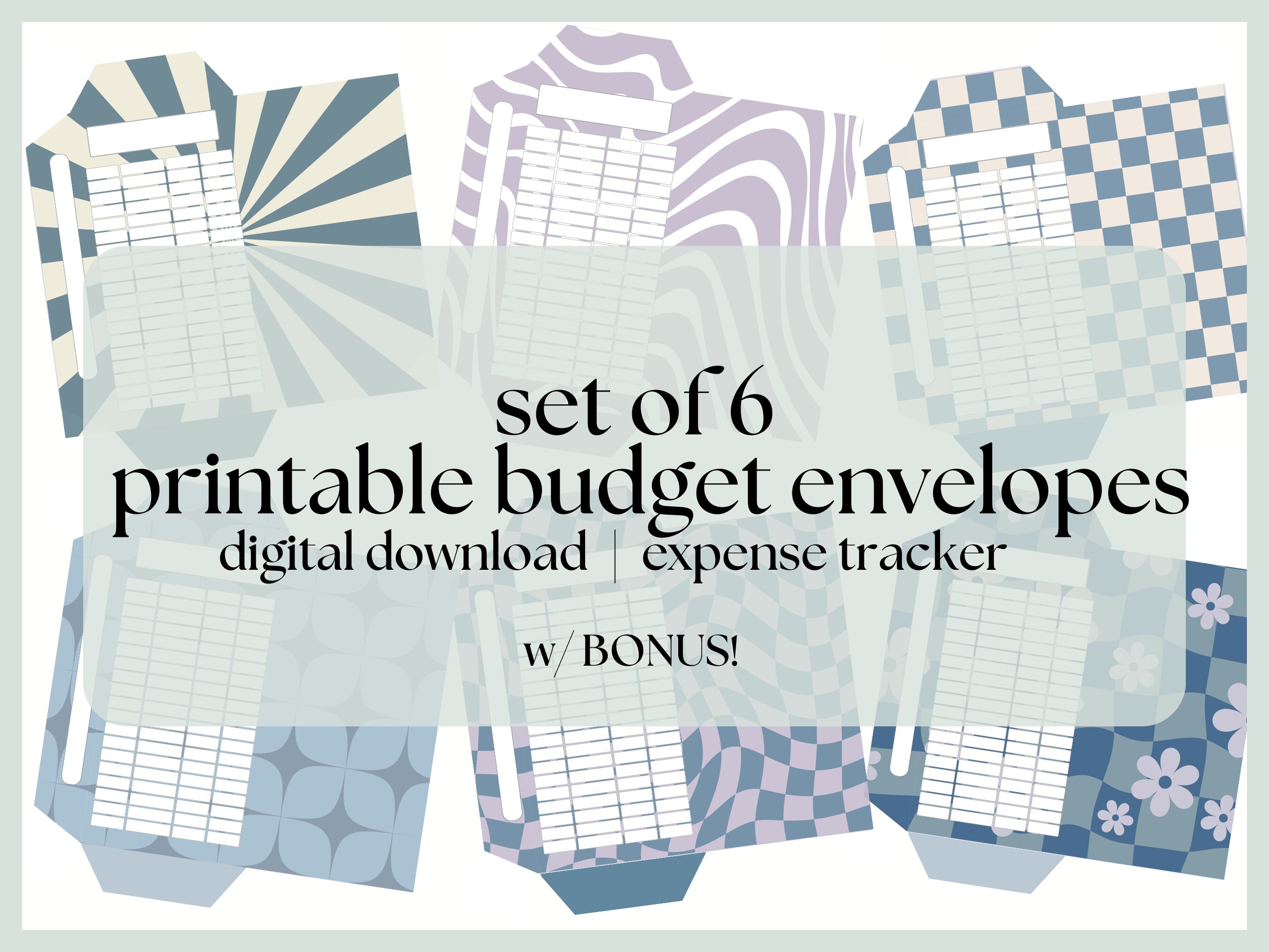 Printable Cash Budget Envelopes, Set of 6 Bonus Material, Cash Stuffing ...