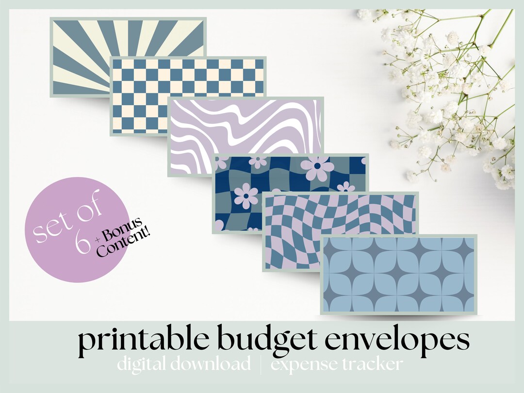 Printable Cash Budget Envelopes, Set of 6 + Bonus Material, Cash ...