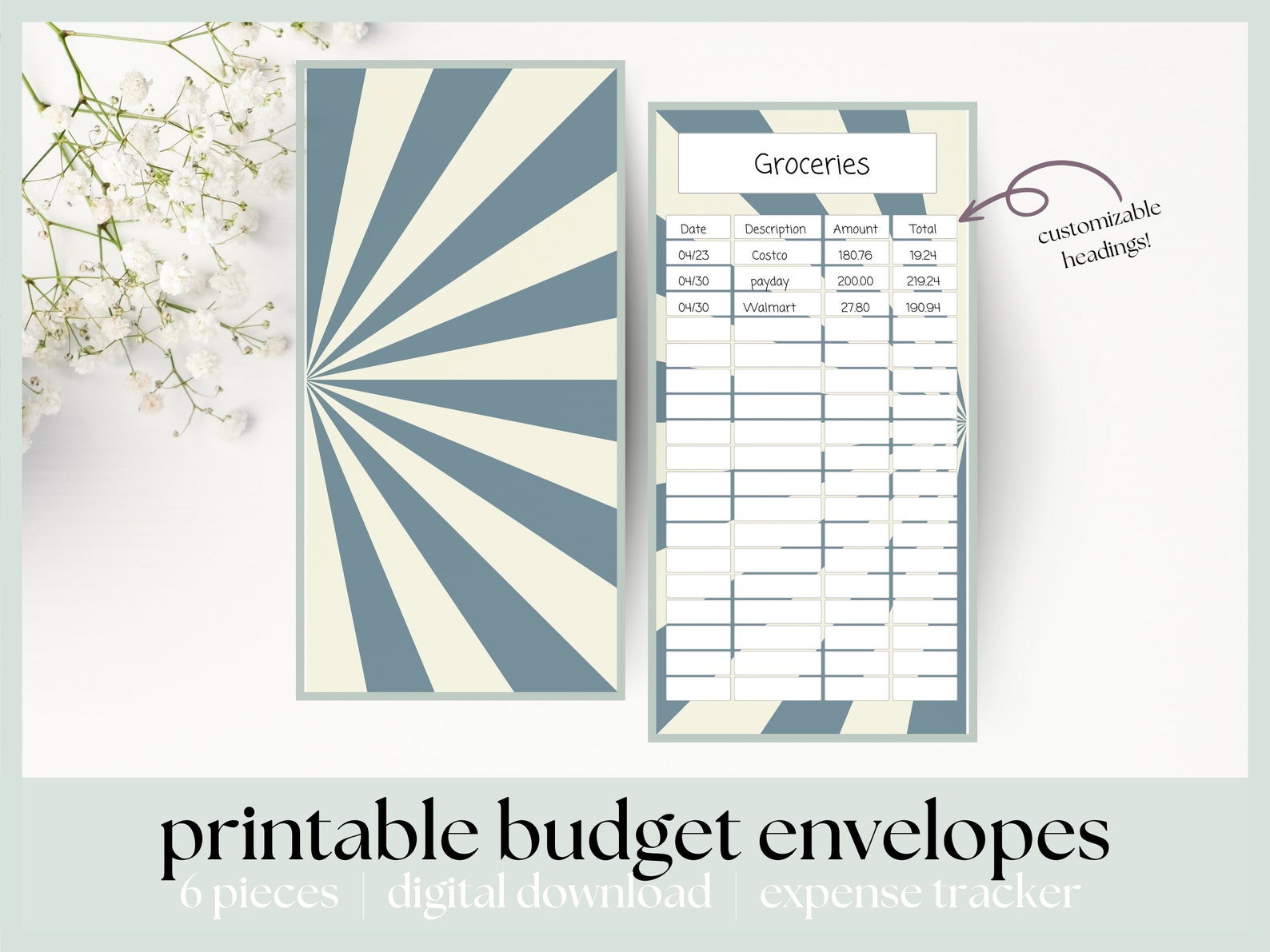 Printable Cash Budget Envelopes, Set of 6 Bonus Material, Cash Stuffing ...