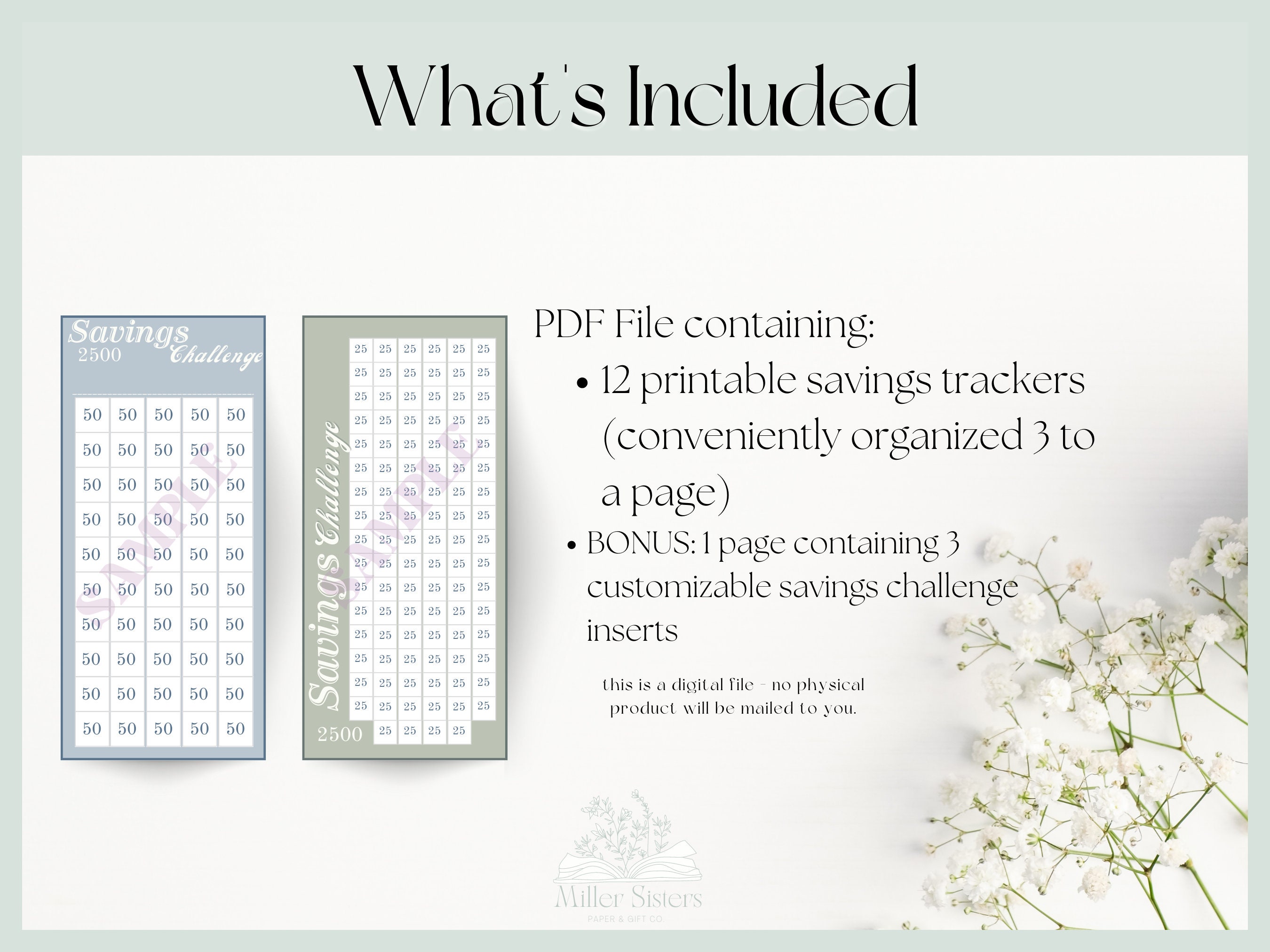 Printable Savings Challenge Set of 12 Savings Tracker - Etsy