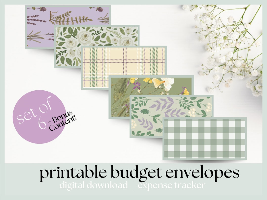 Printable Cash Budget Envelopes, Set of 6 + Bonus, Cash Stuffing ...