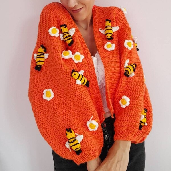 Animal Embroidered Cardigan - Etsy UK