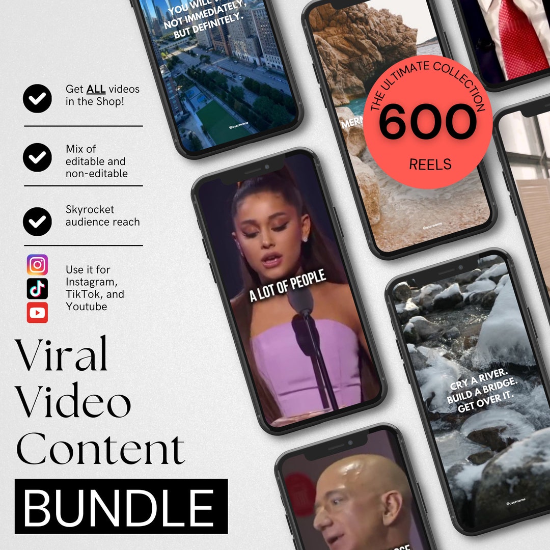 600 Viral Video BUNDLE for Faceless Youtube Faceless Instagram ...