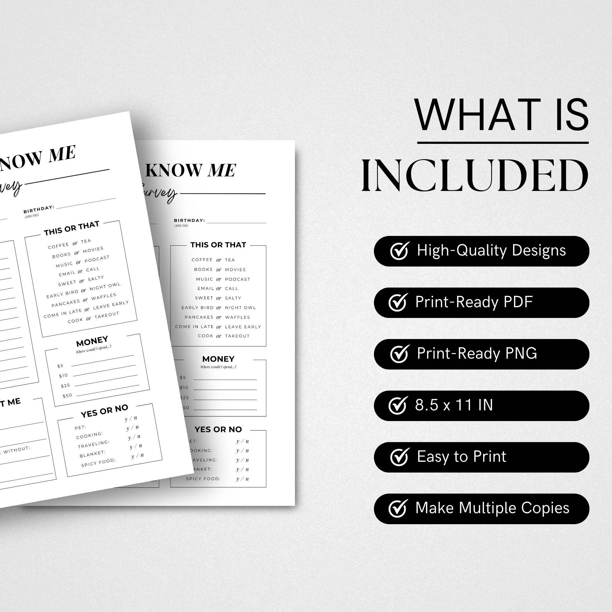 Team Building Get to Know Me Questionnaire Printable, All About Me ...