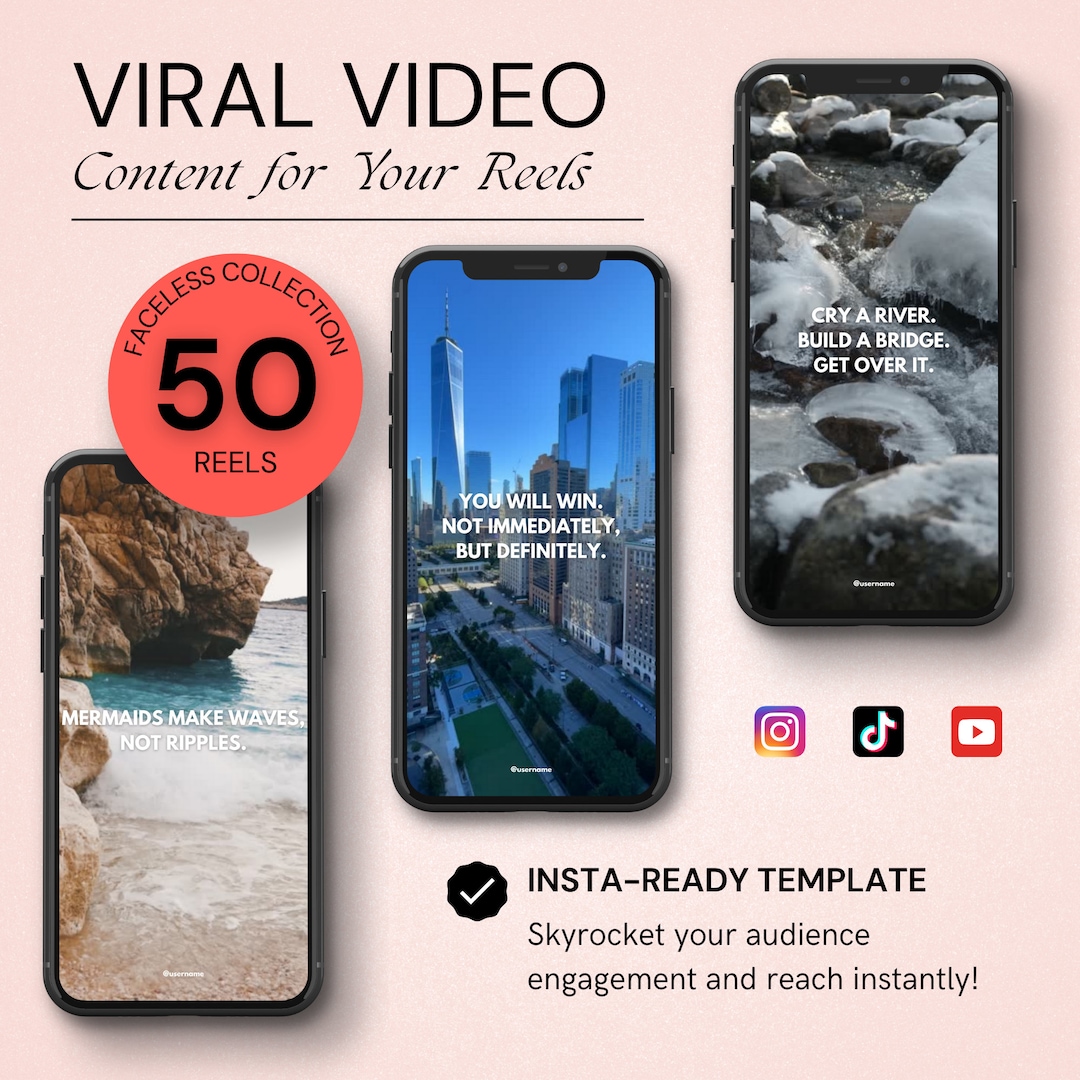 50 Editable Video Templates Instagram Reels, Tiktok Videos, Youtube ...