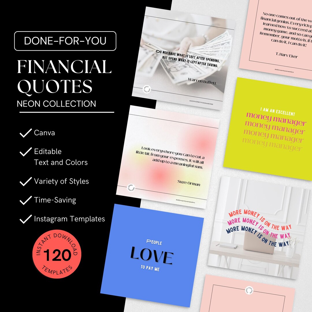 120 Editable Financial Money Quotes | Financial Coaches Consultants ...