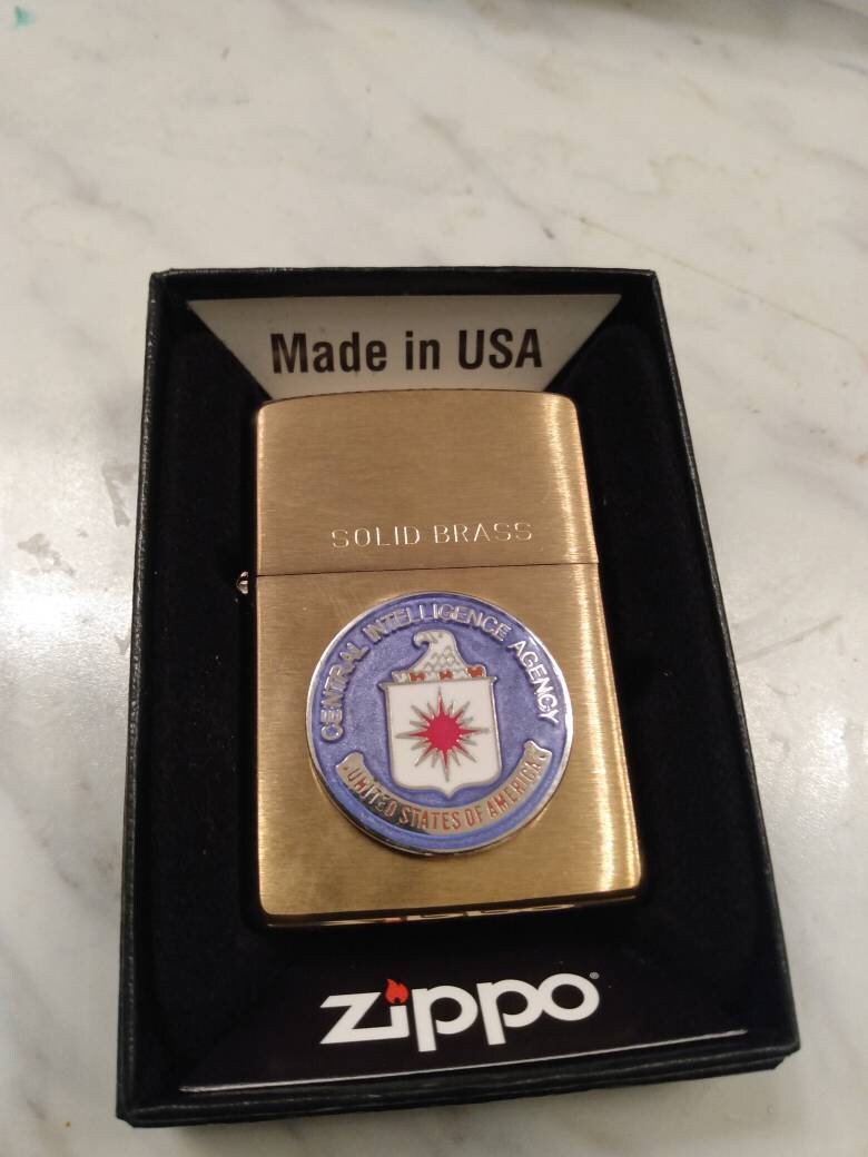 CIA zippo lighter solid brass | Etsy