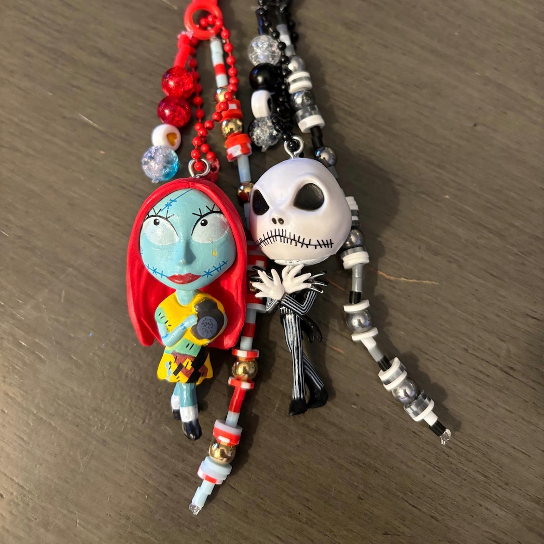 Jack and Sally Keychains - Etsy