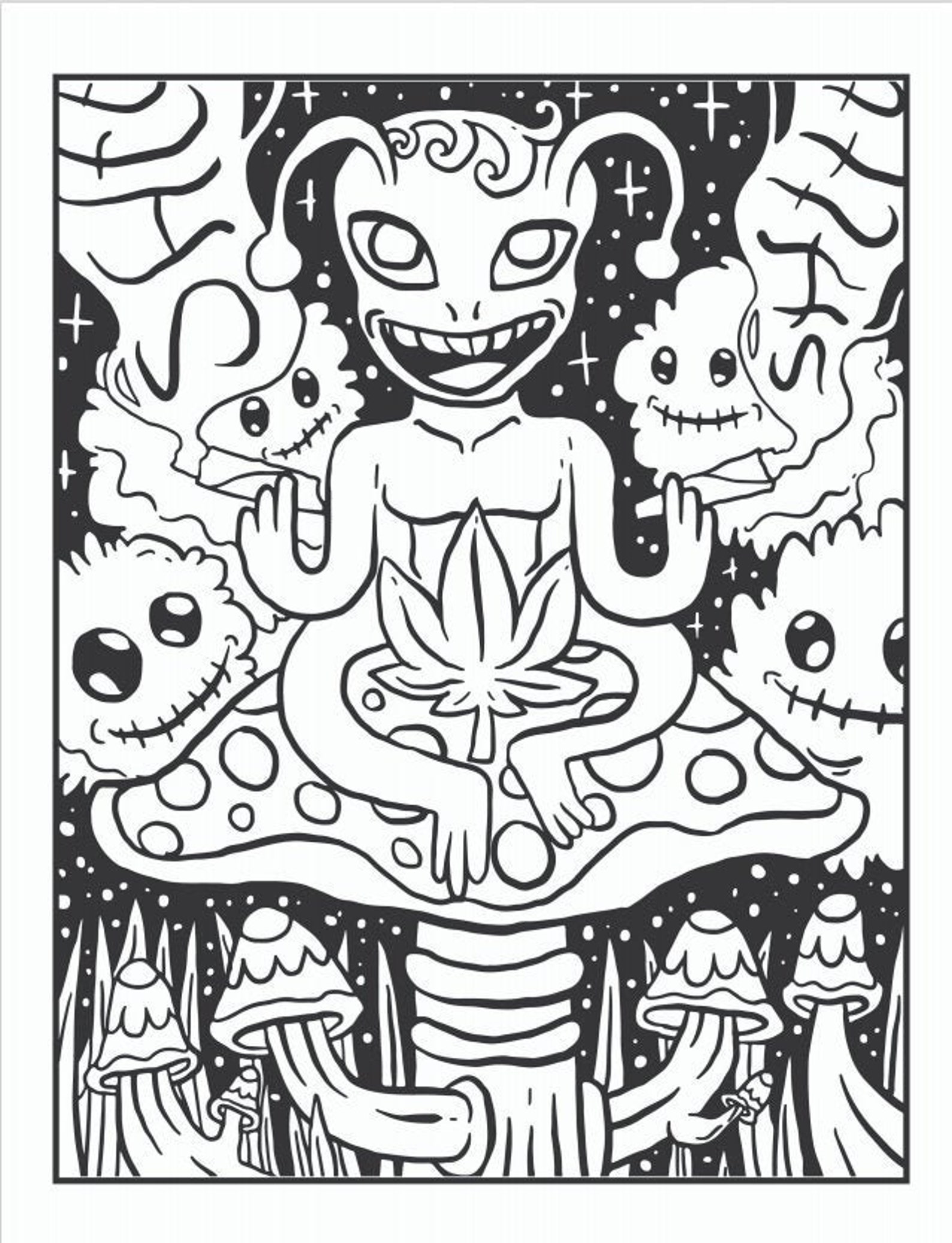 Alien Stoner Coloring Book | Etsy