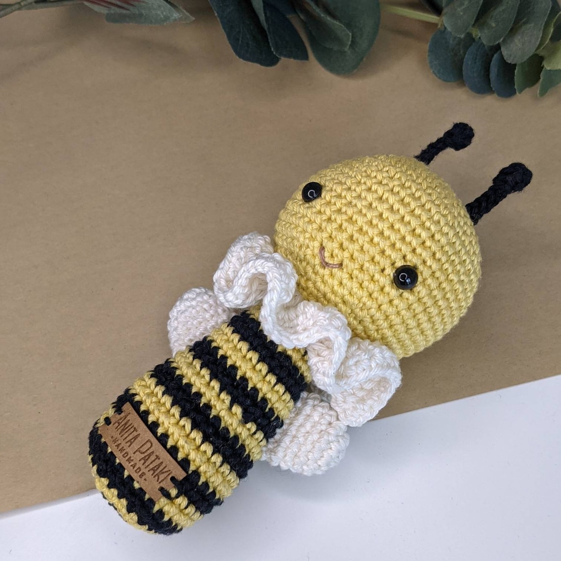 Crochet Bee rattle Bumblebee rattle Crochet rattle Baby | Etsy