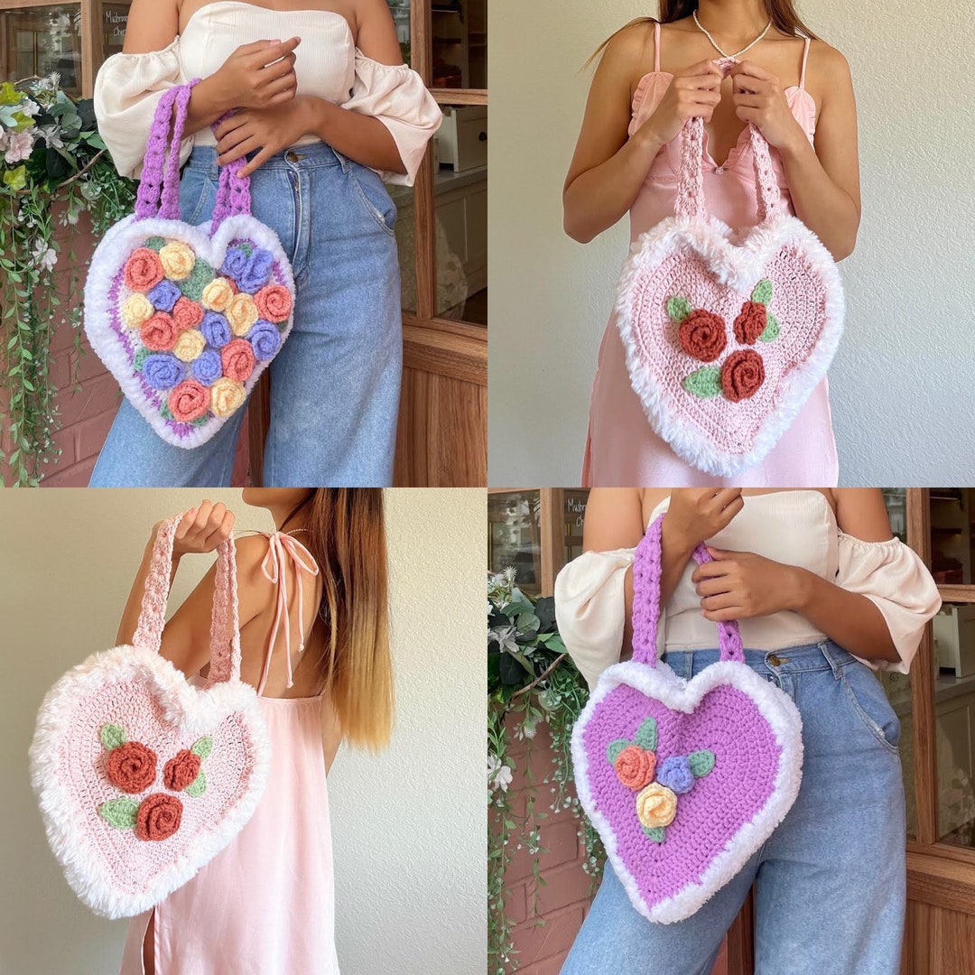 PDF Crochet Bag Pattern: Sweetheart Bag Pattern, Crochet Purse Pattern ...