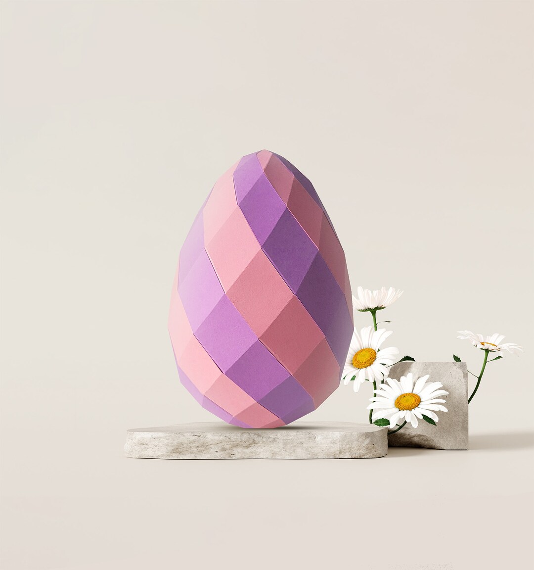 Easter Egg Low Polly Egg Paper Egg Papercraft Sculpture 3D Paper DIY ...