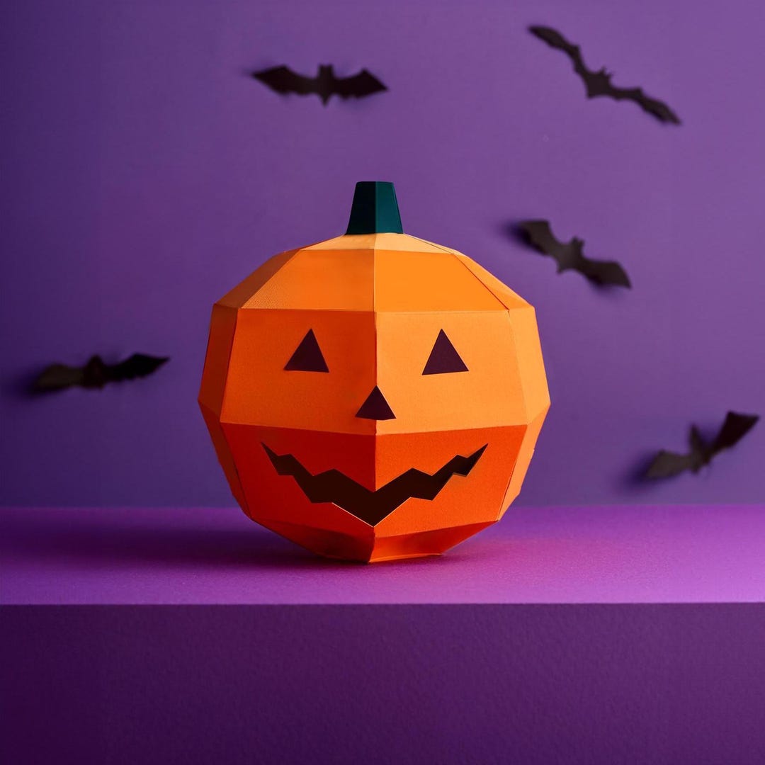 Halloween Paper Pumpkin DIY Kik Template - Etsy
