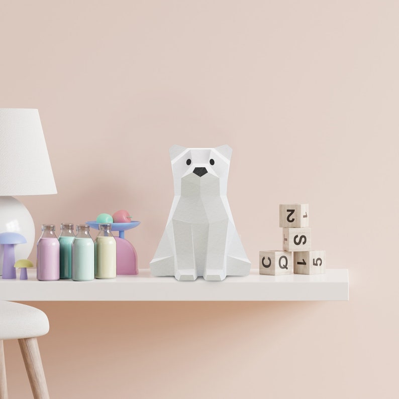 Polar Bear, Papercraft Bear, Paper Bear, Home Decor, Low Poly 3D, Home ...