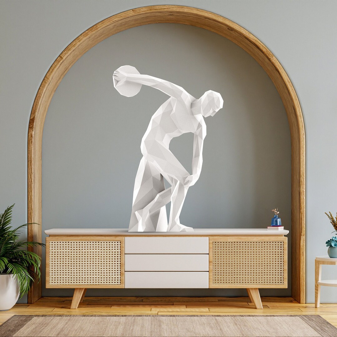Discobolus Papercraft Men Statue ,low Poly, Papercraft 3d, PDF ...