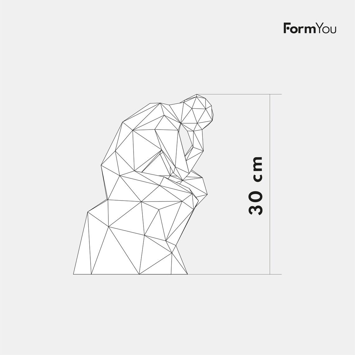 Printable the Thinker Statue Papercraft Template | 3D DIY Sculpture ...