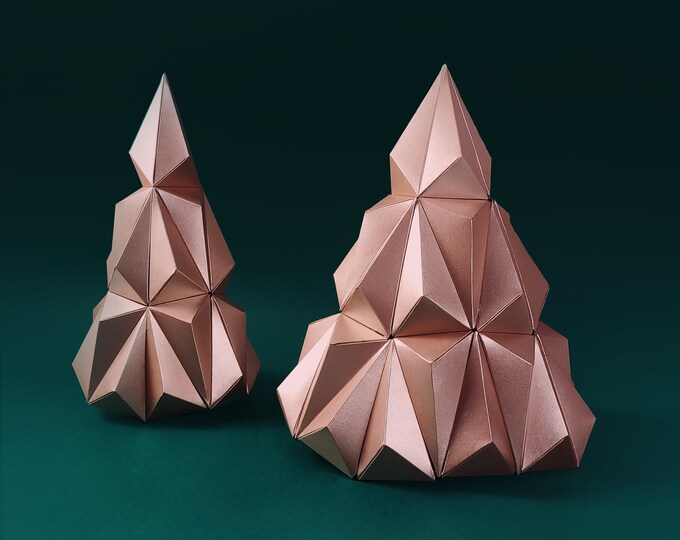 Pine Christmas Tree 3D Papercraft PDF Pattern / DIY Xmas Low Poly Paper ...