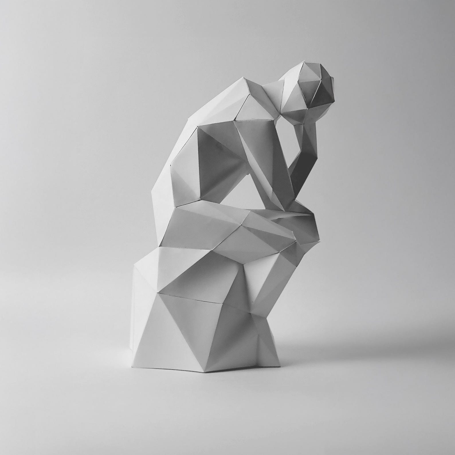 Printable the Thinker Statue Papercraft Template | 3D DIY Sculpture ...