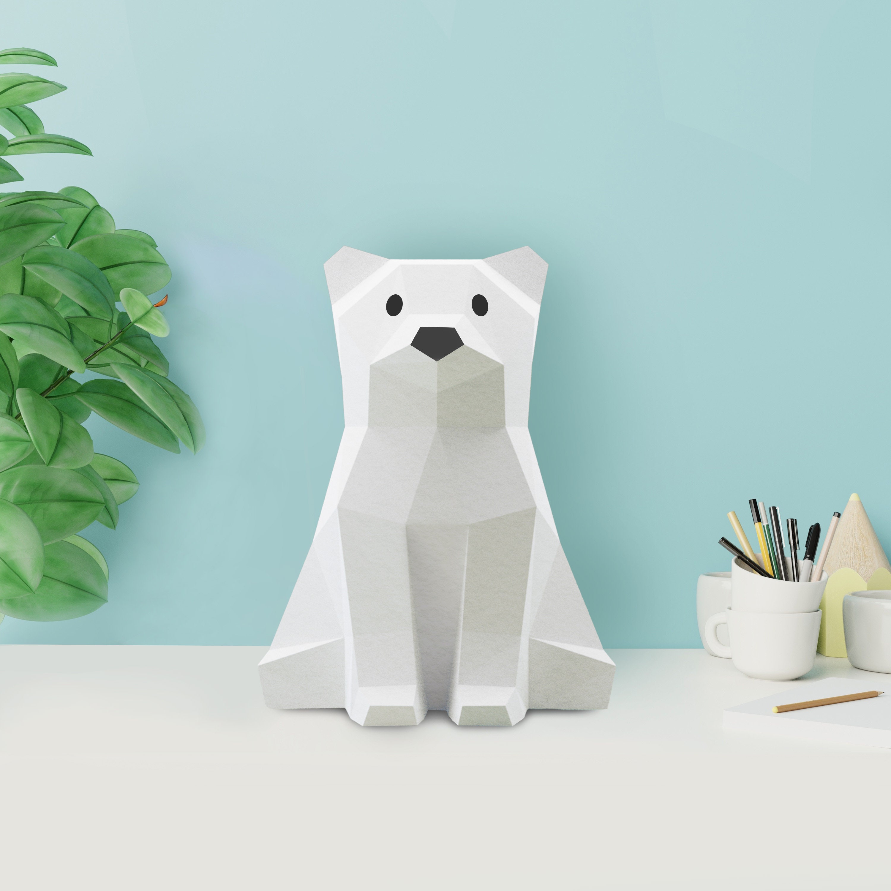 Polar Bear Papercraft Bear Paper Bear Home Decor Low Poly - Etsy Australia