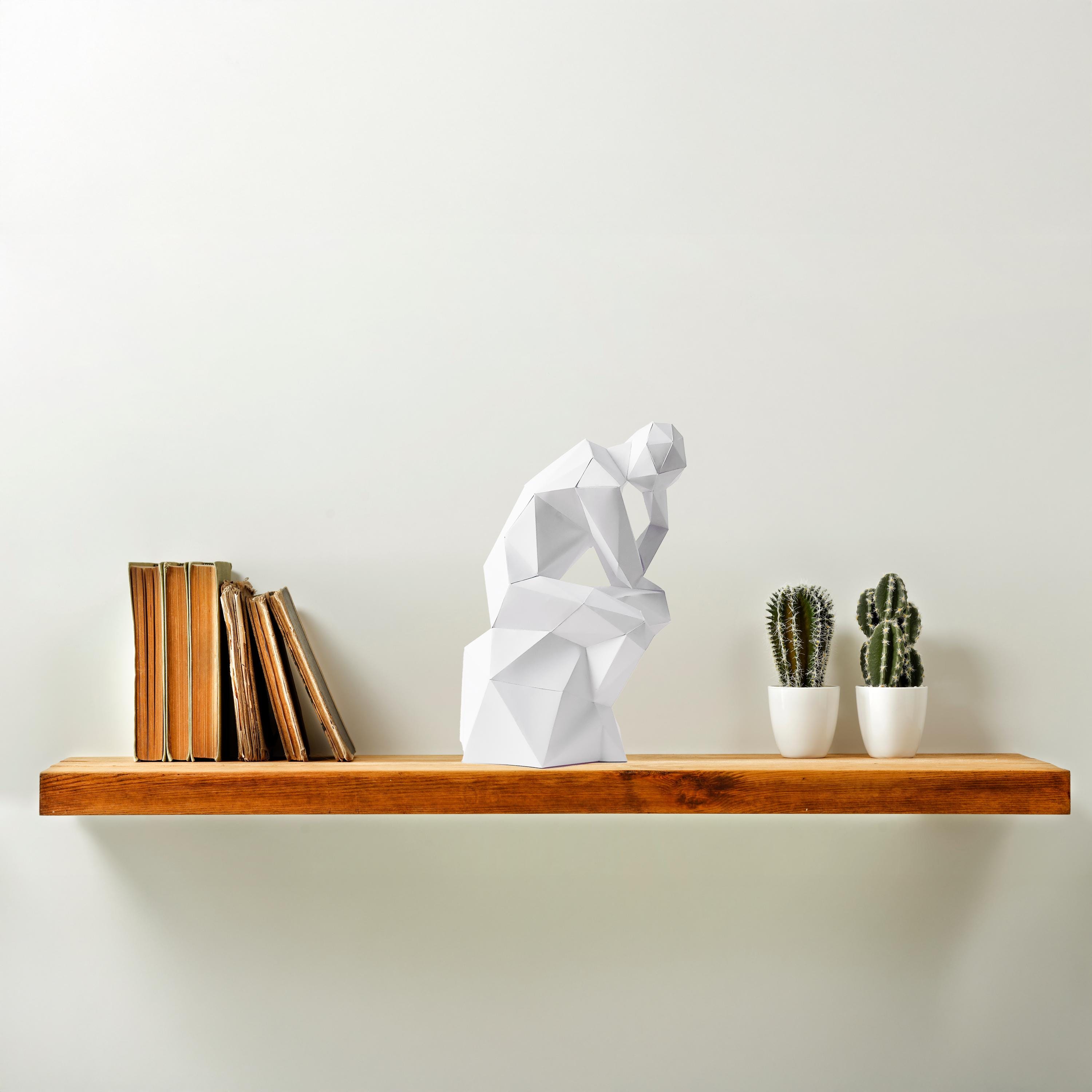The Thinker Statue Papercraft Template: 3D DIY Sculpture (digital ...