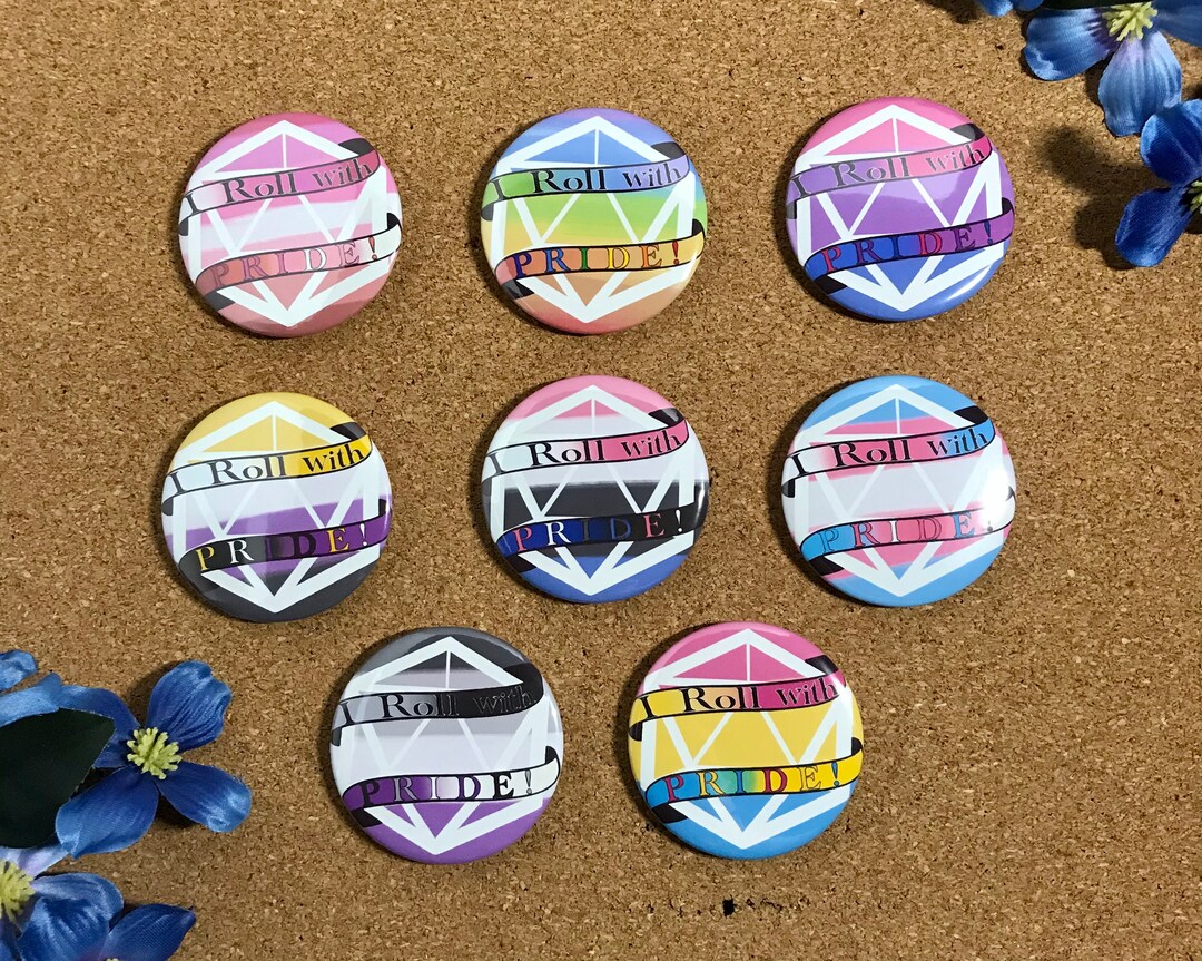 I Roll With Pride- D&D Buttons - Etsy