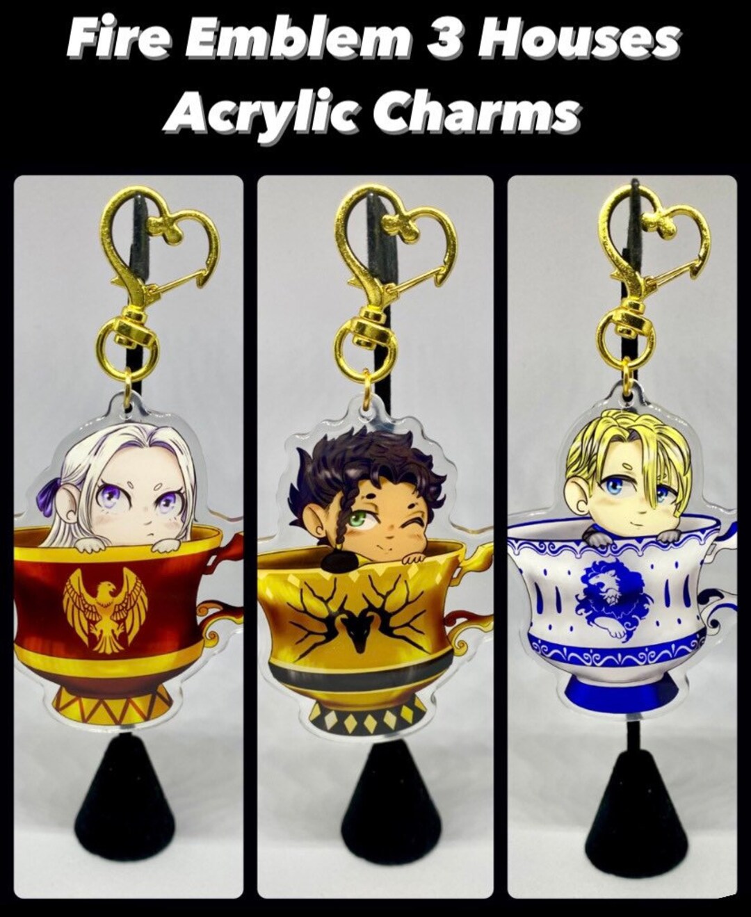 Fire Emblem 3 Houses Acrylic Charms (3”) - Etsy