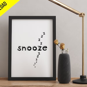 Snooze Definition Wall Art Digital Download Digital Print | Etsy