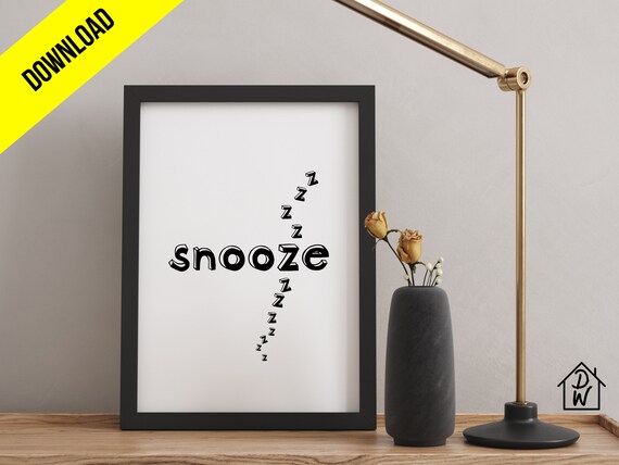 Snooze Definition Wall Art Digital Download Digital Print | Etsy