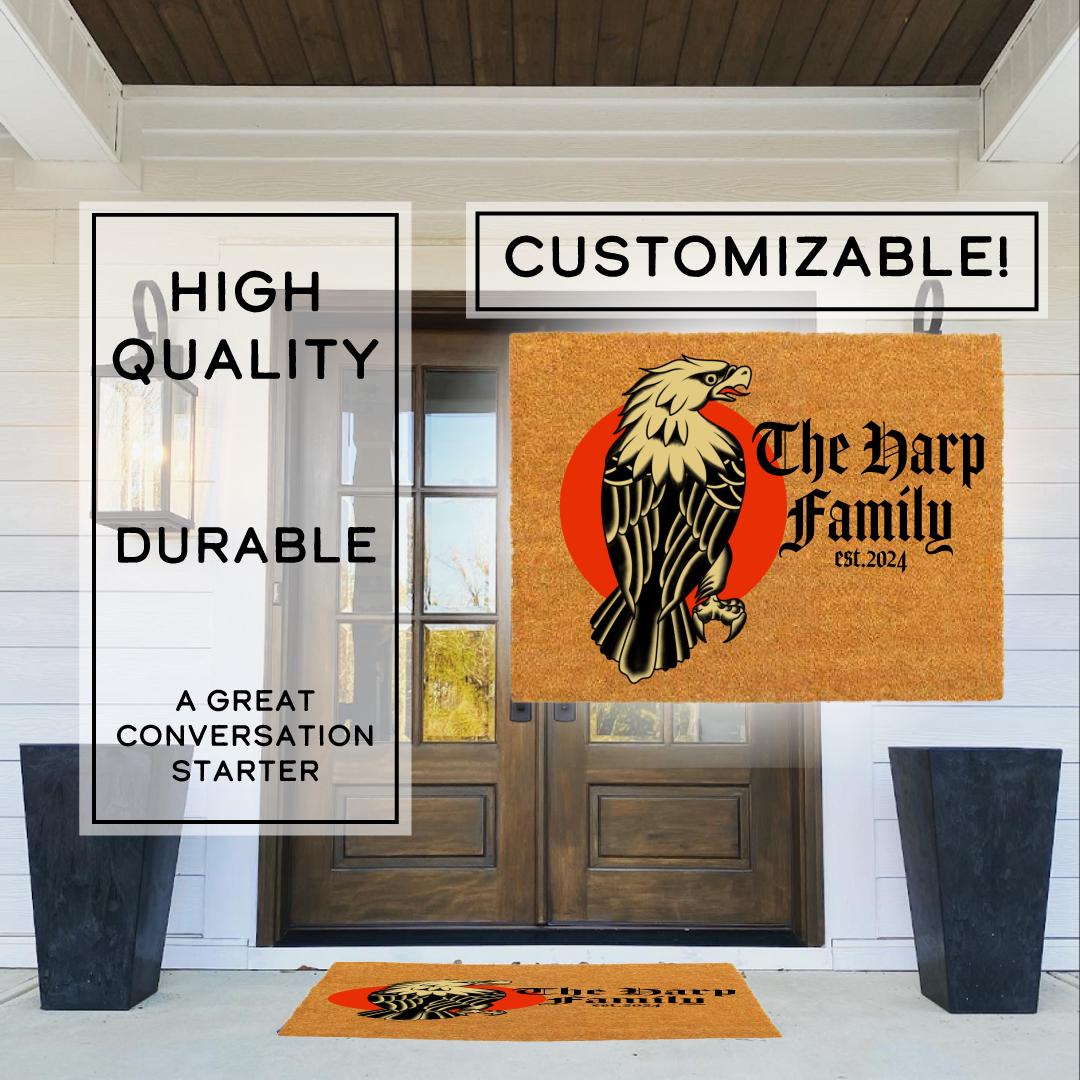 Personalized Traditional Tattoo Door Mat, Tattoo, Decor, Gift for Him ...