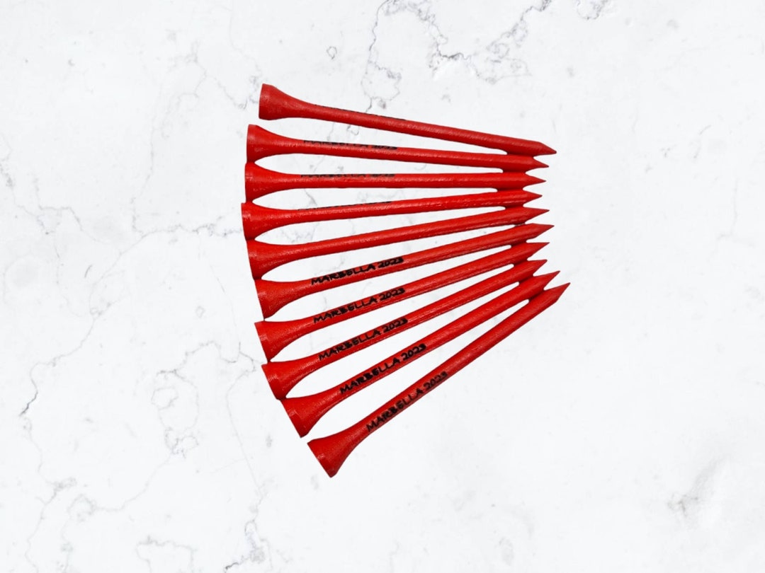 Personalised Golf Tees, 83mm Red Golf Tees, Personalised Golf Gifts ...