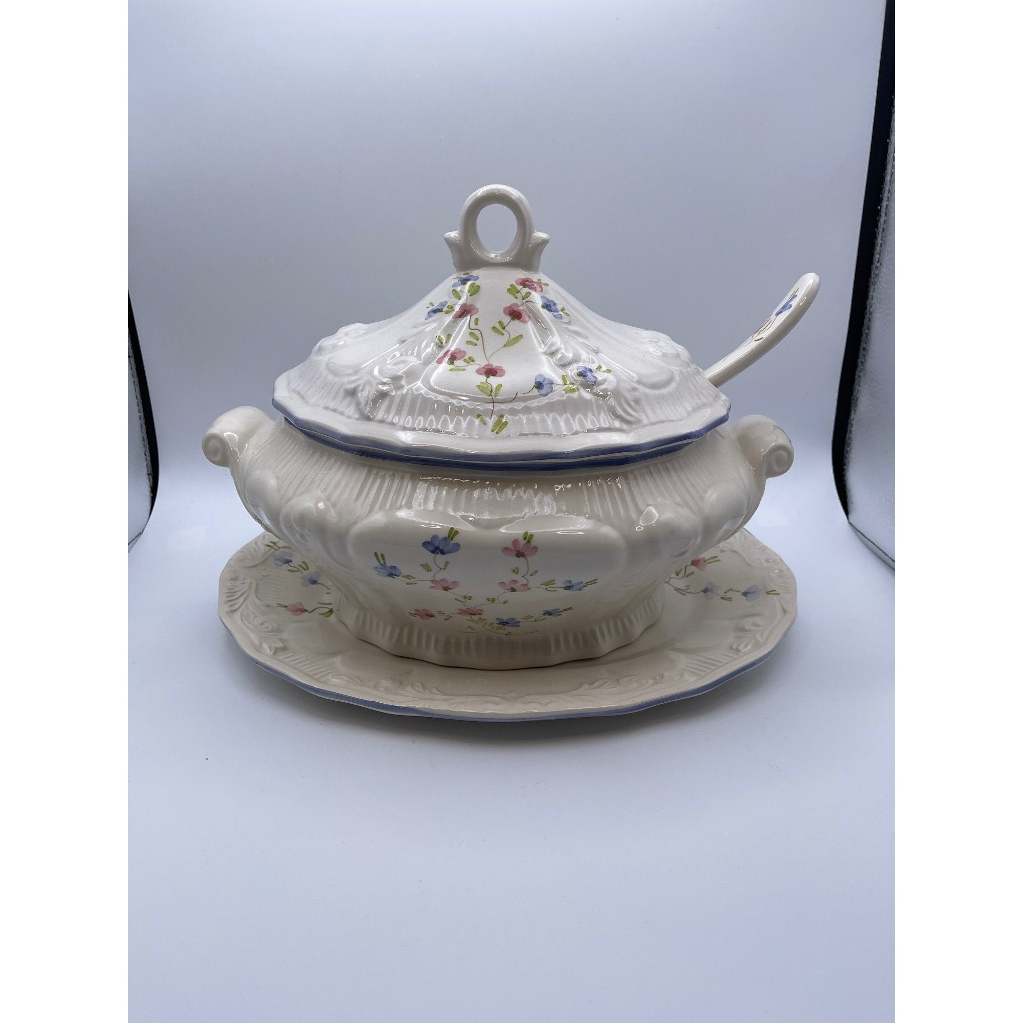Vintage Safaril Hand-painted Large Soup Tureen, 4 Piece Set, Portugal ...