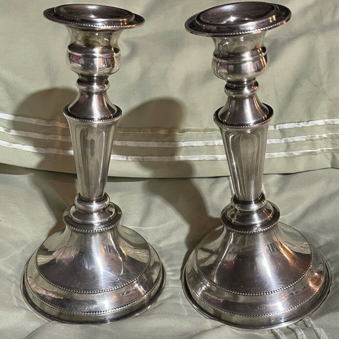 Viners Silver Plate on Copper Candle Holders - Etsy