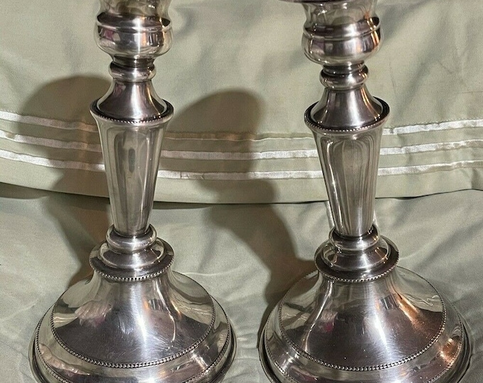 Viners Silver Plate on Copper Candle Holders - Etsy