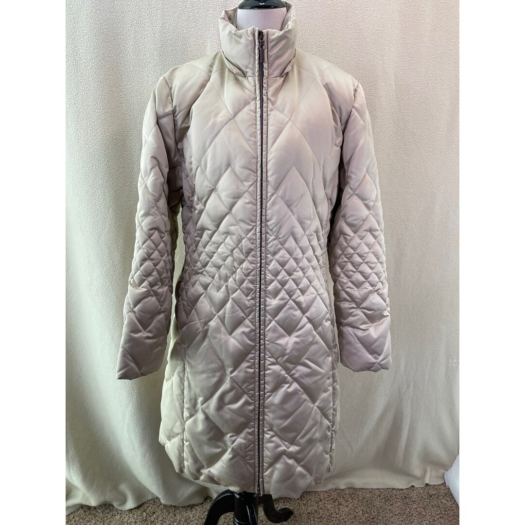 A.n.a. Quilted Light Gold Long Length Winter Coat - Large - Etsy