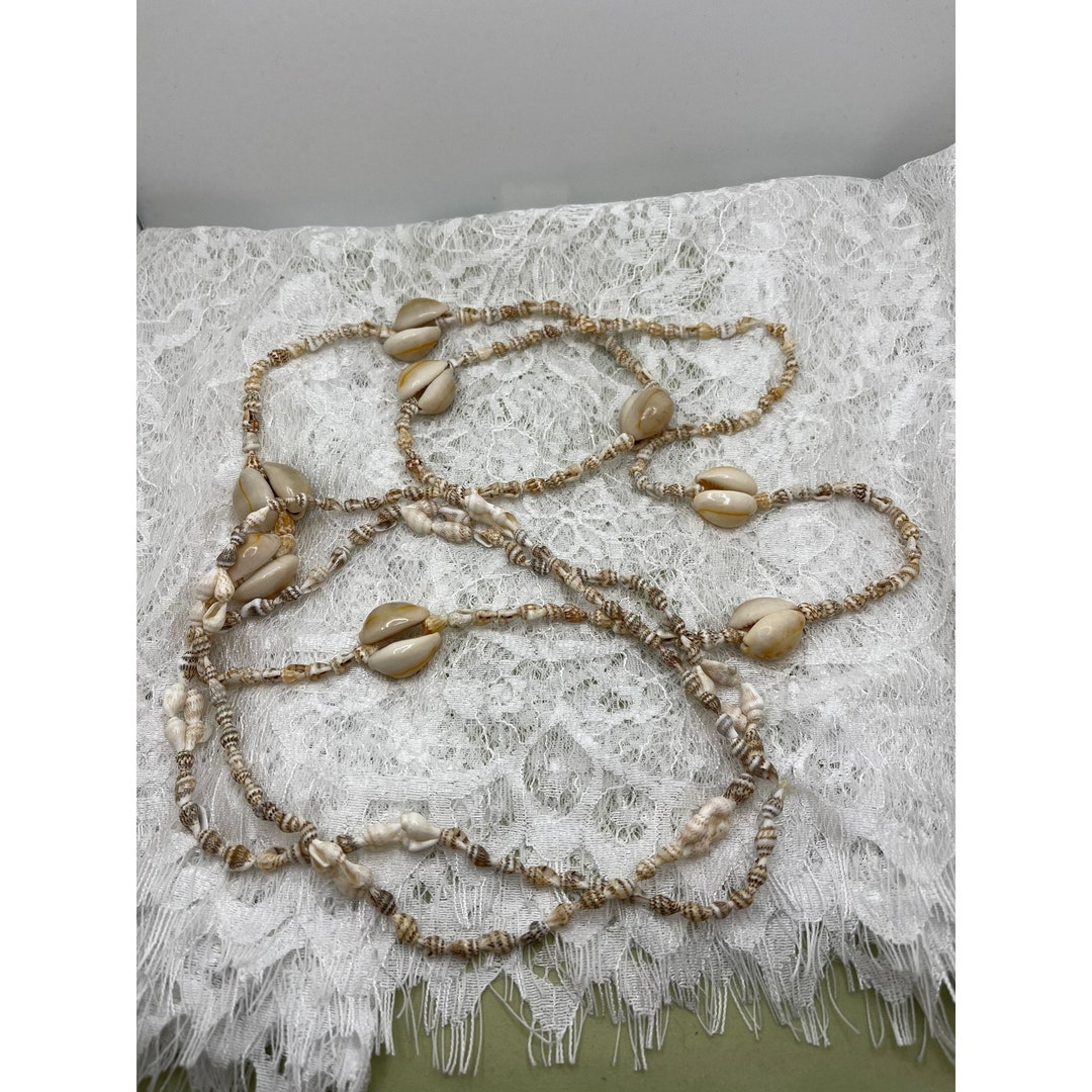 Vintage Puka Shell Long Necklace & Small Shell Design Necklace ...