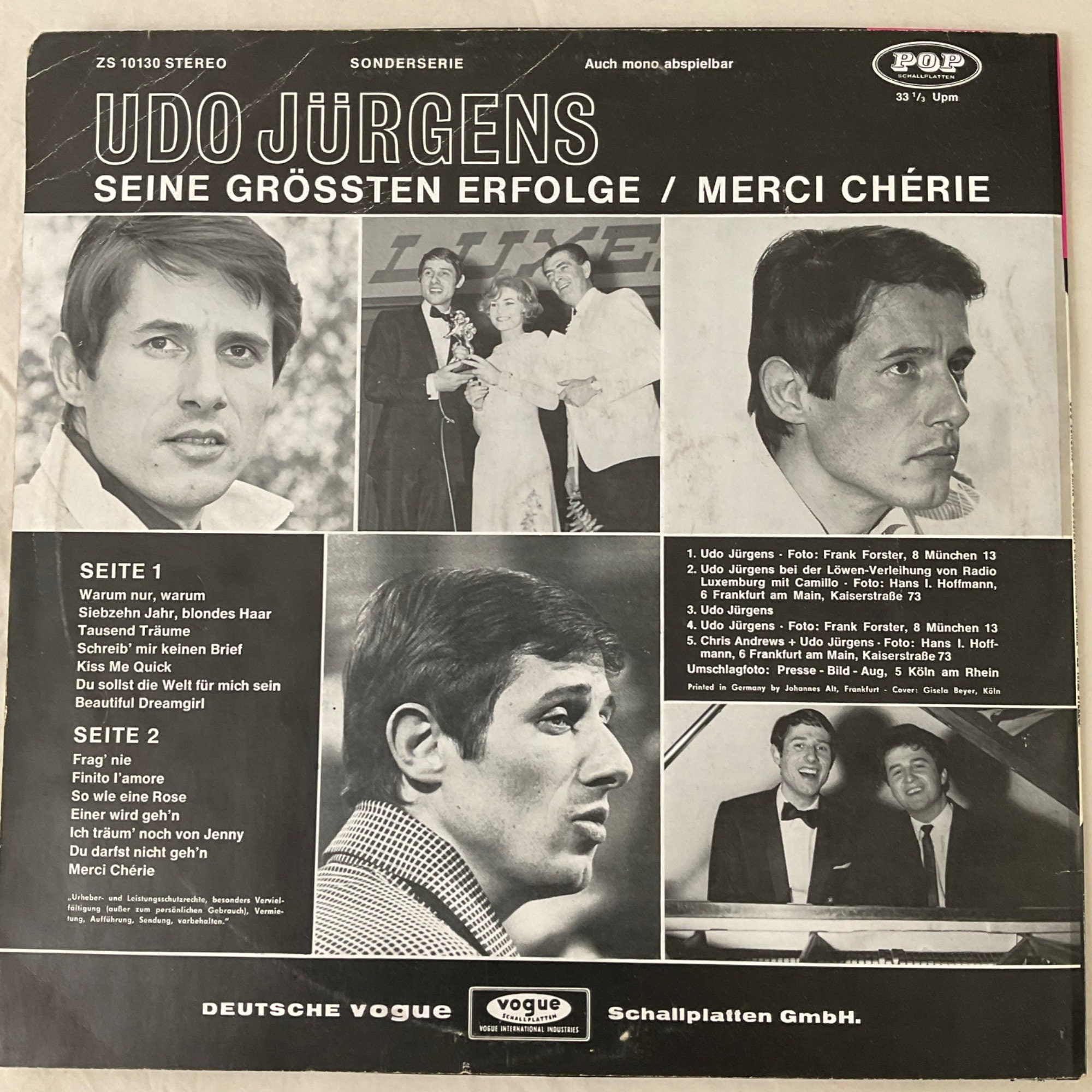 Udo Jurgens: Merci Cherie Vintage Vinyl Record - Etsy
