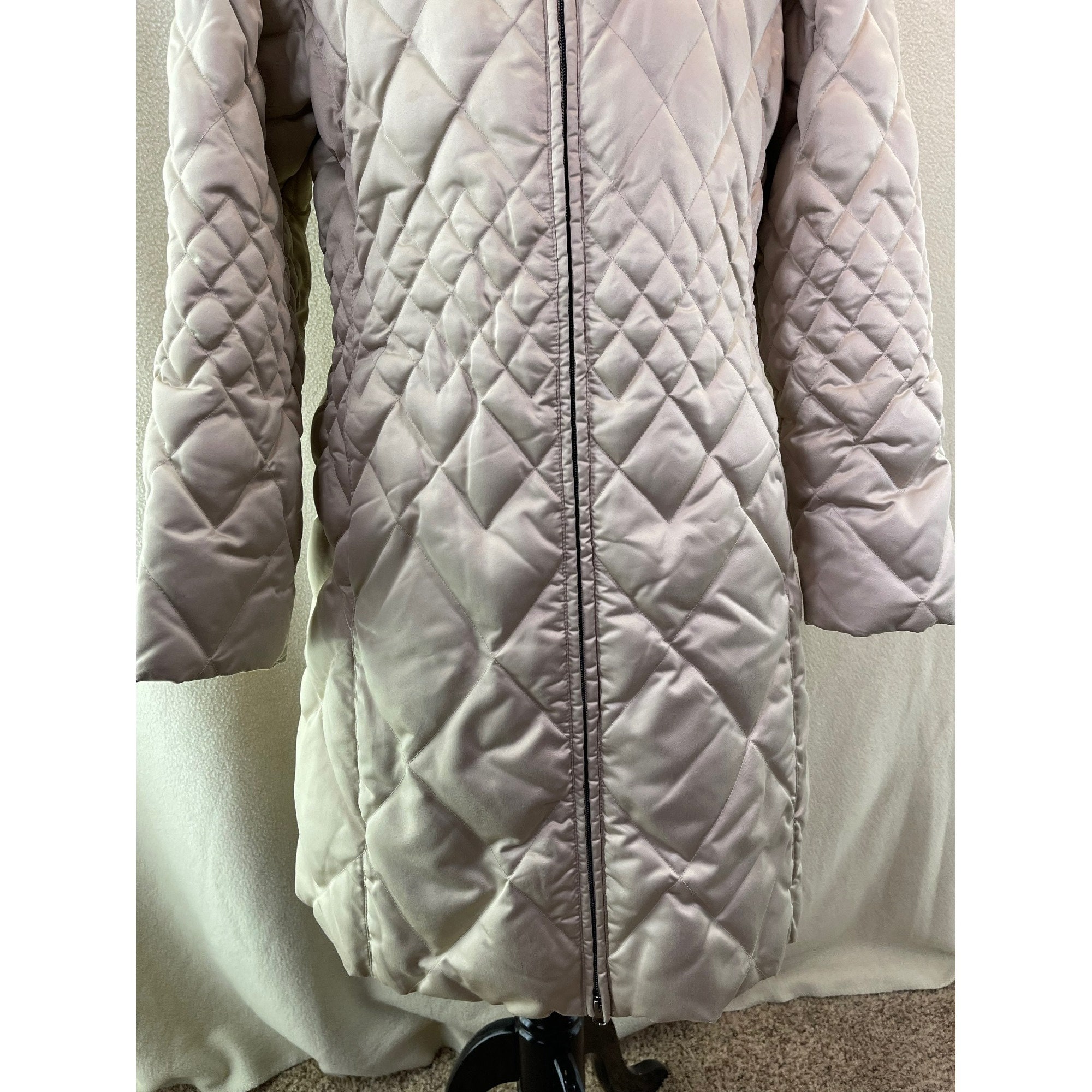 A.n.a. Quilted Light Gold Long Length Winter Coat - Large - Etsy