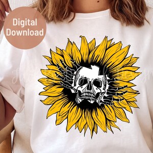 Skull Sunflower Png, Sunflower Skeleton Png, Skull Png, Spring Png ...