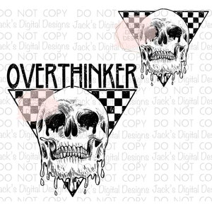Overthinker Png, Melting Skull Png, Motivational Png, Skeleton Design ...