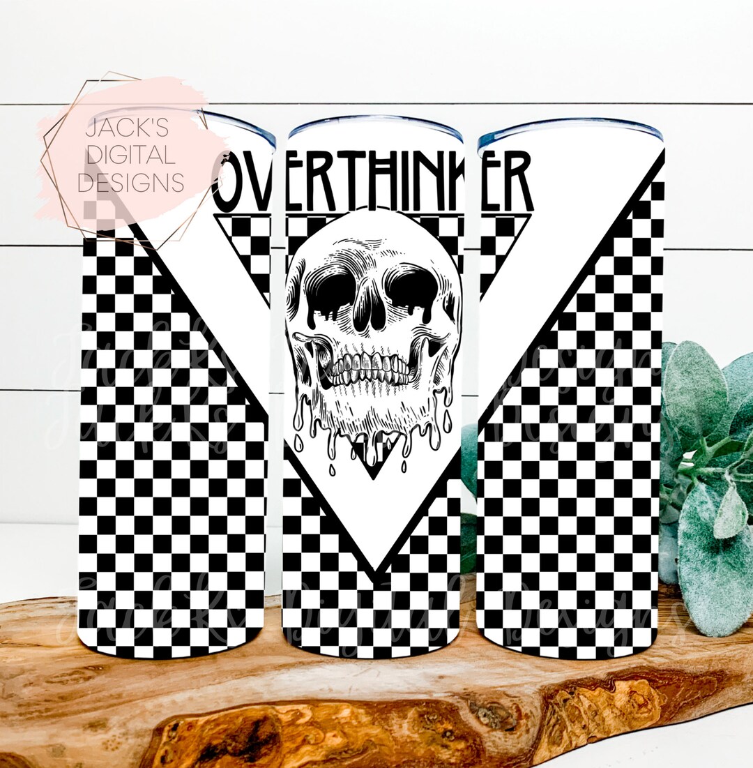 Overthinker Tumbler Wrap, Melting Skull Png, Seamless Tumbler Wrap, 20 ...