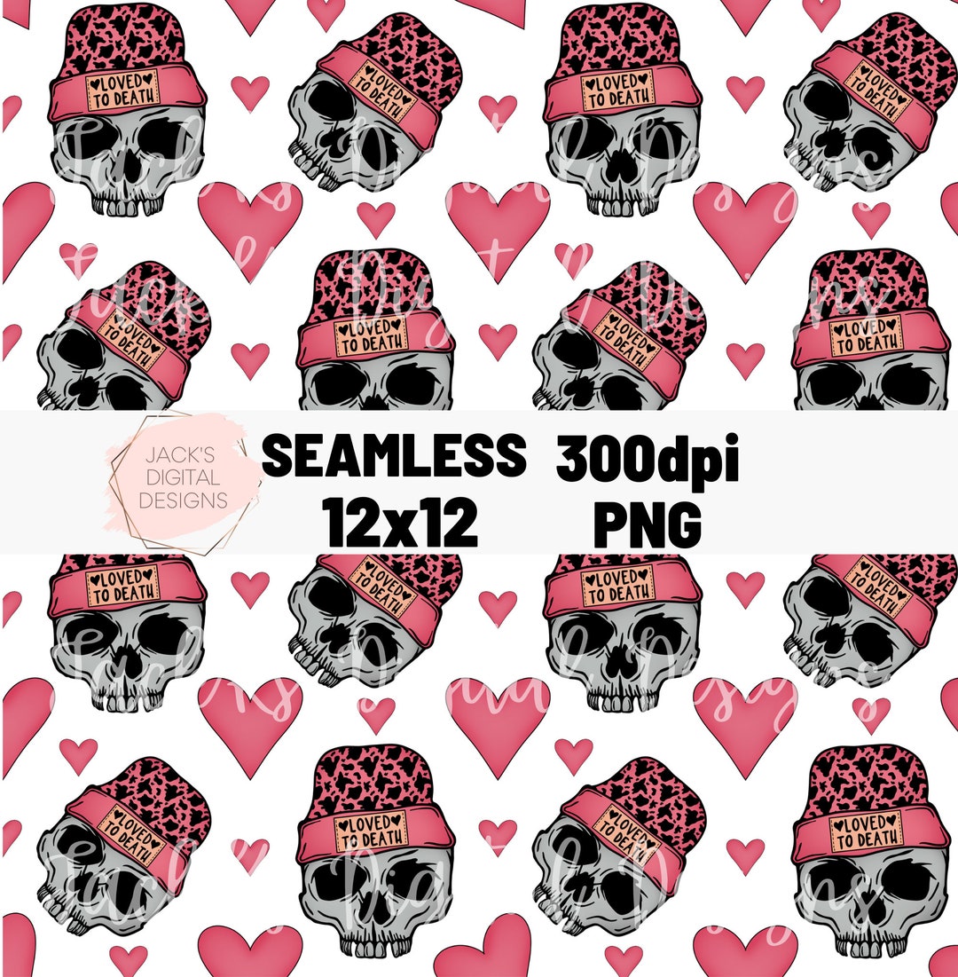 Loved to Death Seamless Pattern, Cow Print Png, Valentines Day Pattern ...