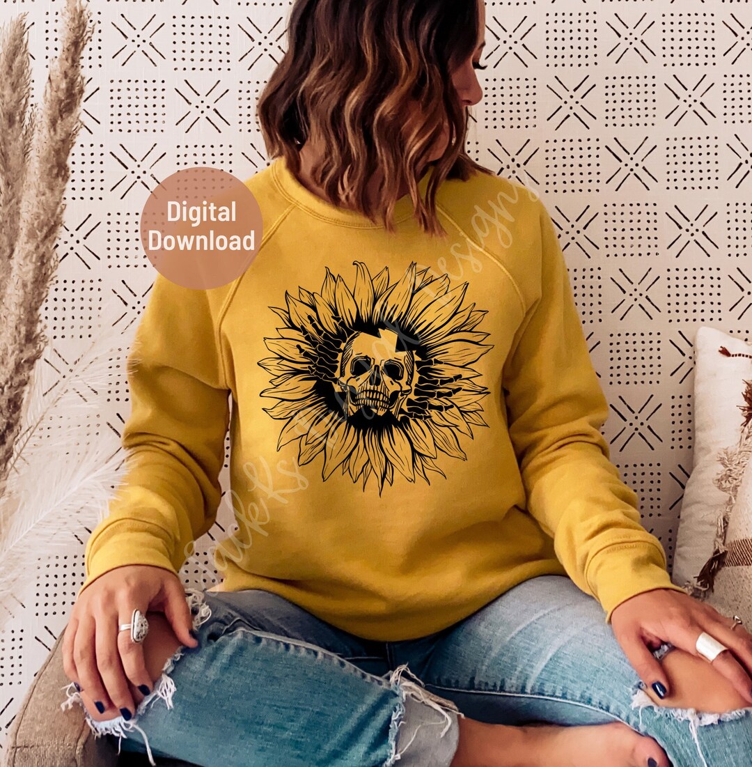 Sunflower Skull Svg, Sunflower Skeleton Svg, Skull Png, Spring Png, Cut ...