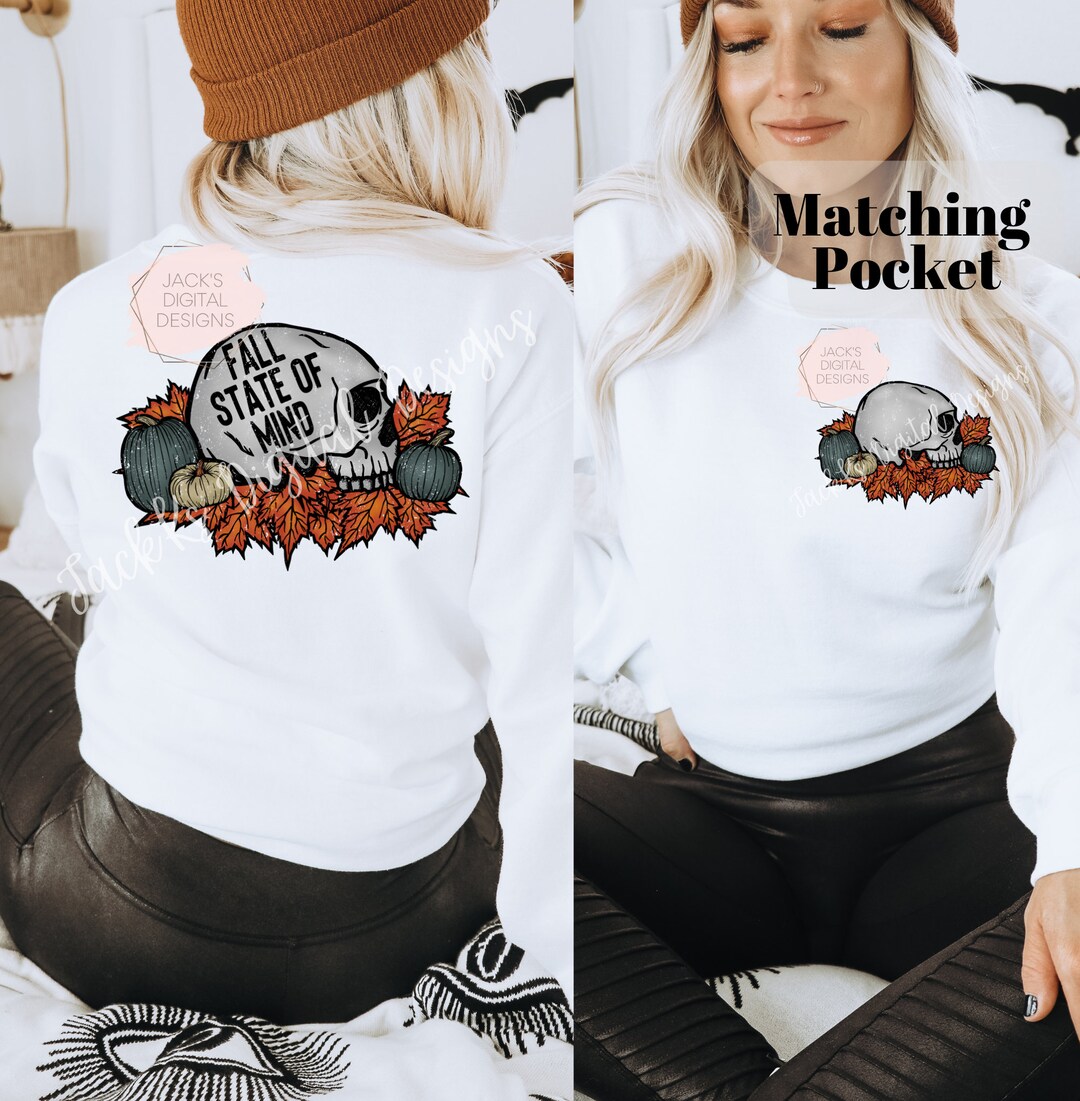 Fall State of Mind Png, Pumpkin Skull Png, Halloween Png, Skeleton ...
