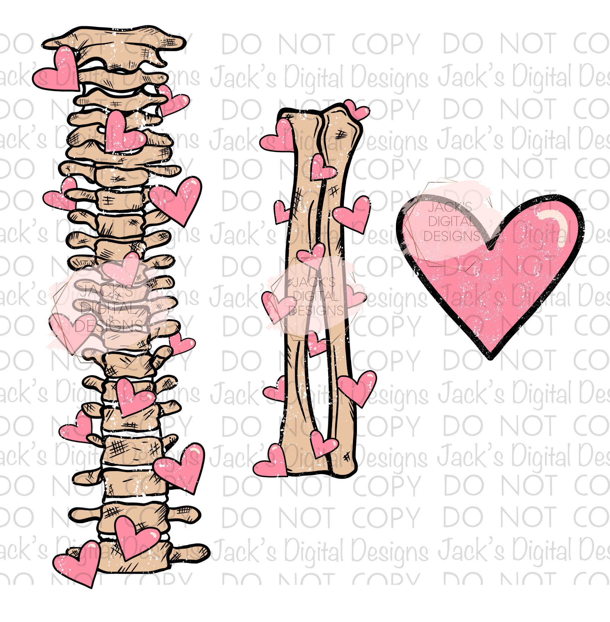 Heart Spine Png, Valentine Skeleton Png, Sleeve Png, Skeleton Design ...