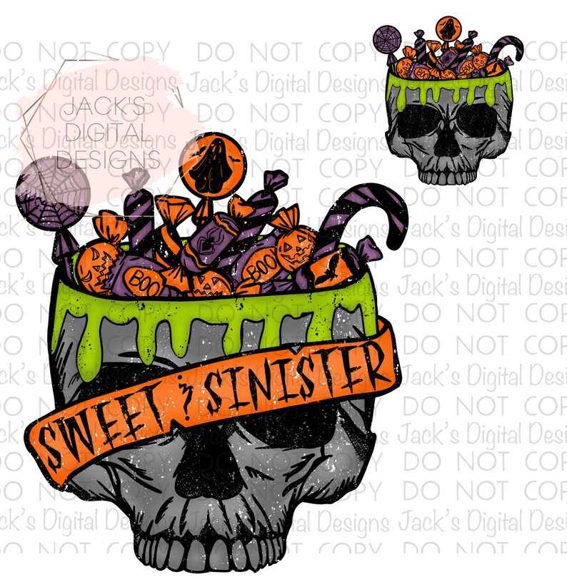 Sweet and Sinister Png Spooky Skull Png Halloween Png - Etsy