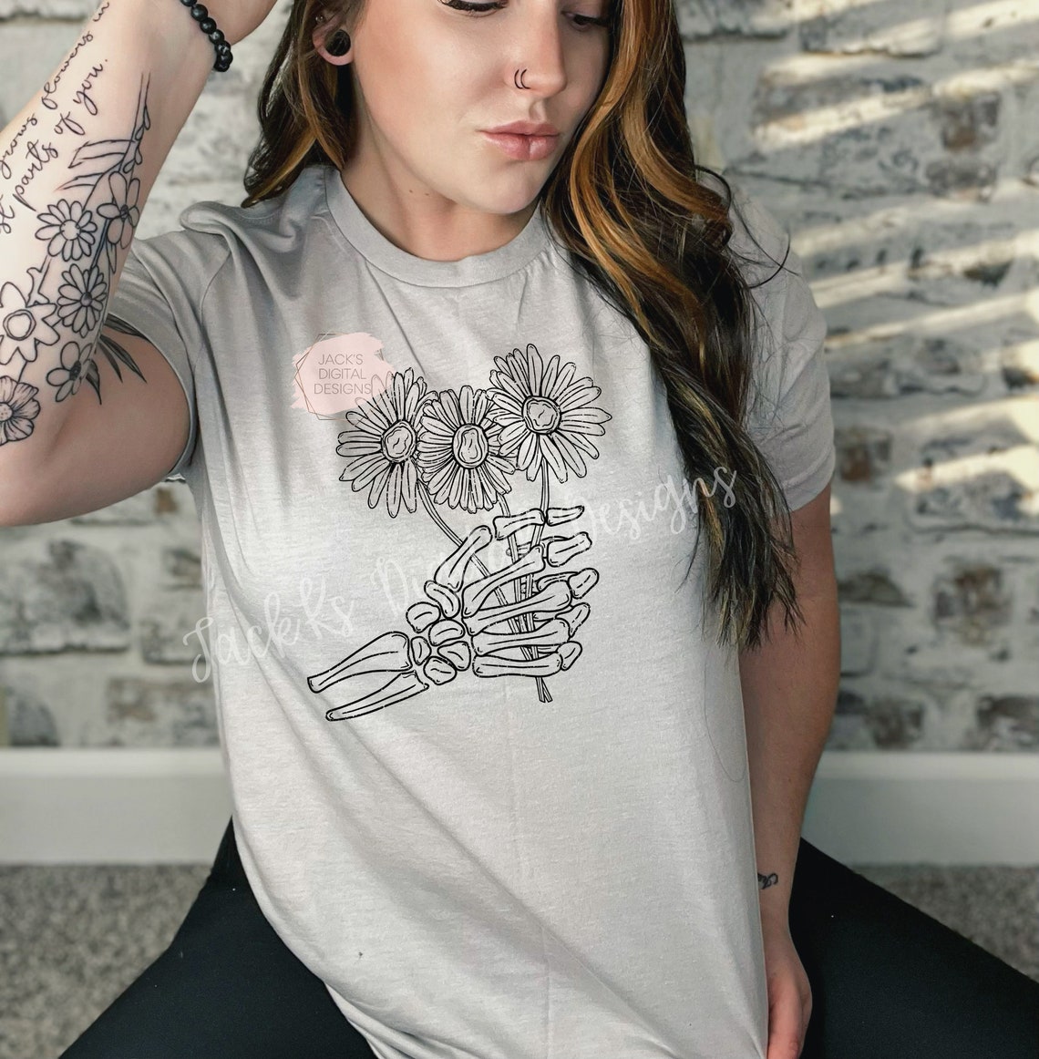 Daisy Skeleton Png Daisy Hand Png Flower Skull Png - Etsy Canada