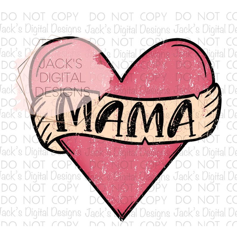 Mama Heart Png Valentines Day Png Heart Png Mama Png Pink - Etsy