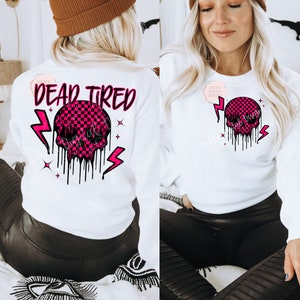 Dead Tired PNG, Skull, Checkered Png, Trending, Snarky Skeleton Png ...